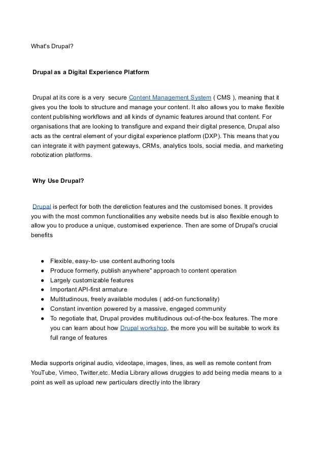 What's Drupal? | PDF | Web Development | Internet