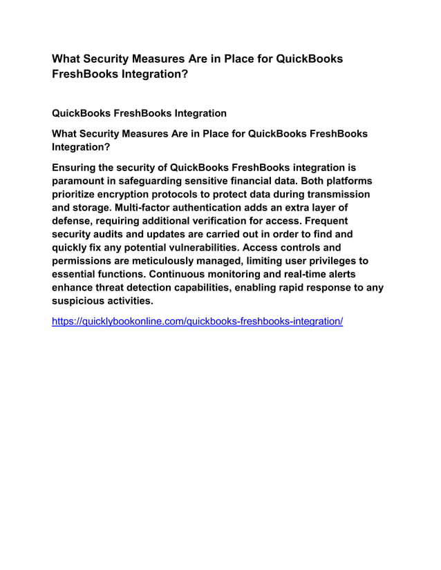 What Security Measures Are in Place for QuickBooks FreshBooks ...