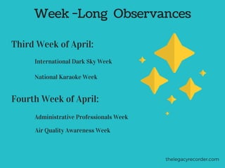 Whats Happening in April | PPT