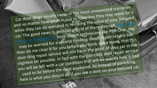 What should I do when I see a car door ding? | PPT