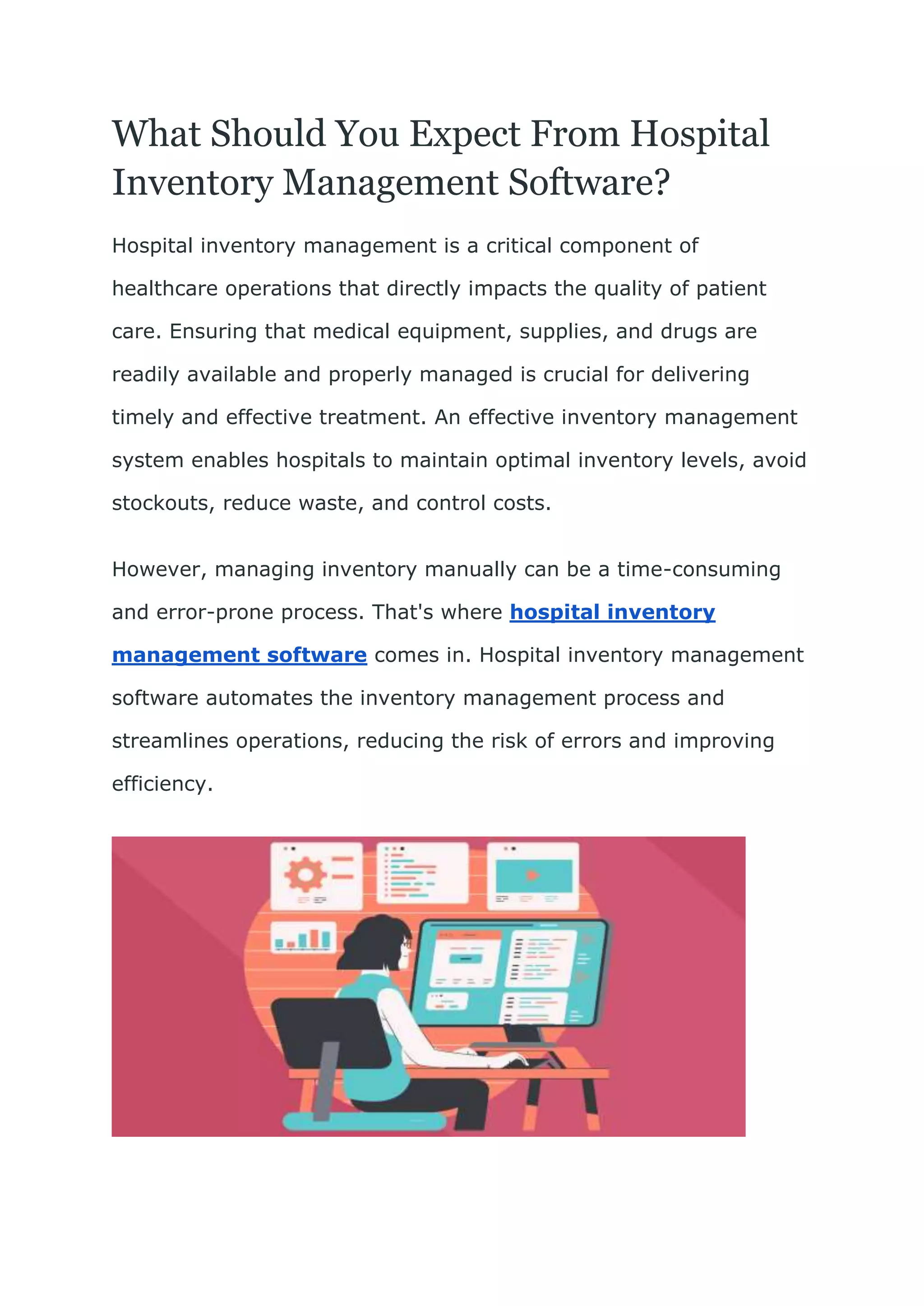 What Should You Expect From Hospital Inventory Management Software | DOCX