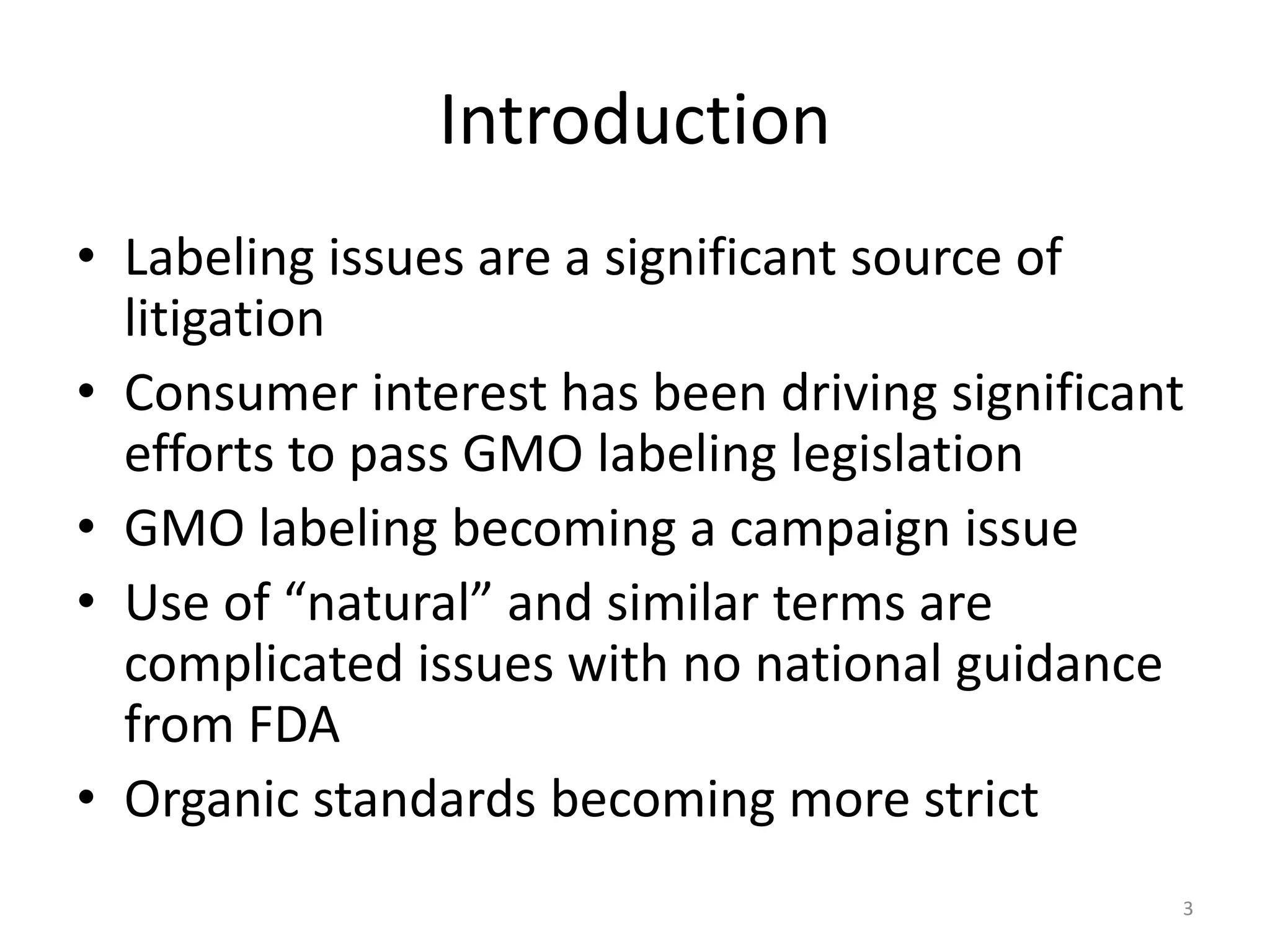 What's In a Label: GMO, Natural, and Organic Labeling Issues | PPTX