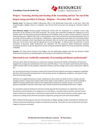 Whats In It For You Cool Projects In Belgium | PDF