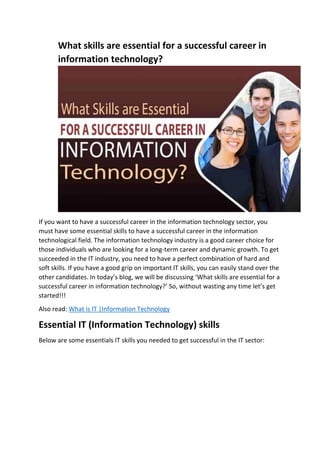 What skills are essential for a successful career in information ...