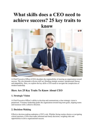 Chief Executive Officer: 25 key traits to know | Enterprise Wired | PDF