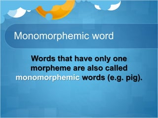 What’s morphology | PPTX