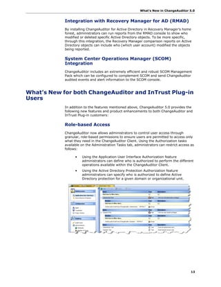 Whats New In Change Auditor - 5.5 | PDF