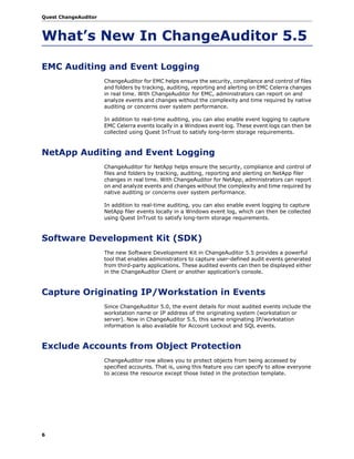 Whats New In Change Auditor - 5.5 | PDF