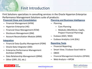 Finit Solutions - What is New in Hyperion Financial Management 11.1.2.2 ...