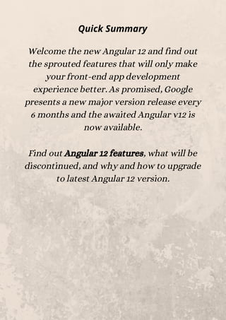 What’s new in angular 12[highlights of angular 12 features] | PDF