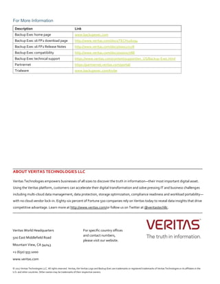 What’s New in Backup Exec 16 FP2 Solution Brief | PDF