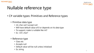 What's new in C# 8.0 (beta) | PPTX | Programming Languages | Computing
