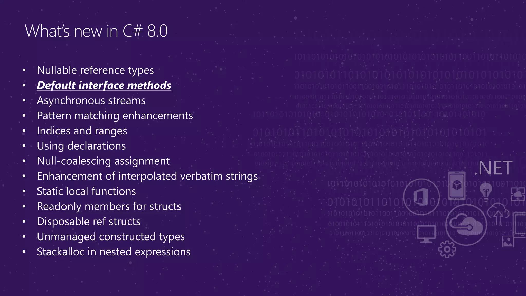 What's new in c# 8.0 | PPTX
