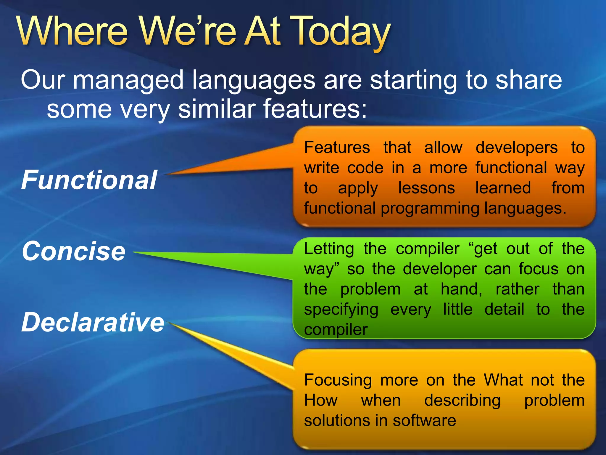 Whats New In C Sharp 4 And Vb 10 Pptx Programming Languages Computing