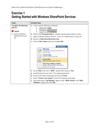 Whats New In Microsoft Windows Share Point Services Feature Walkthrough | PDF