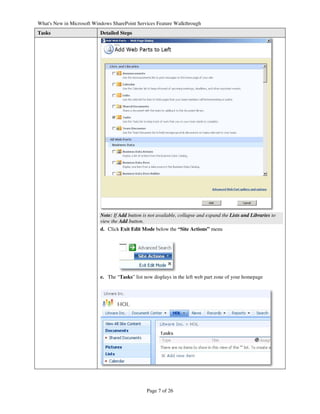 Whats New In Microsoft Windows Share Point Services Feature Walkthrough | PDF | Social ...