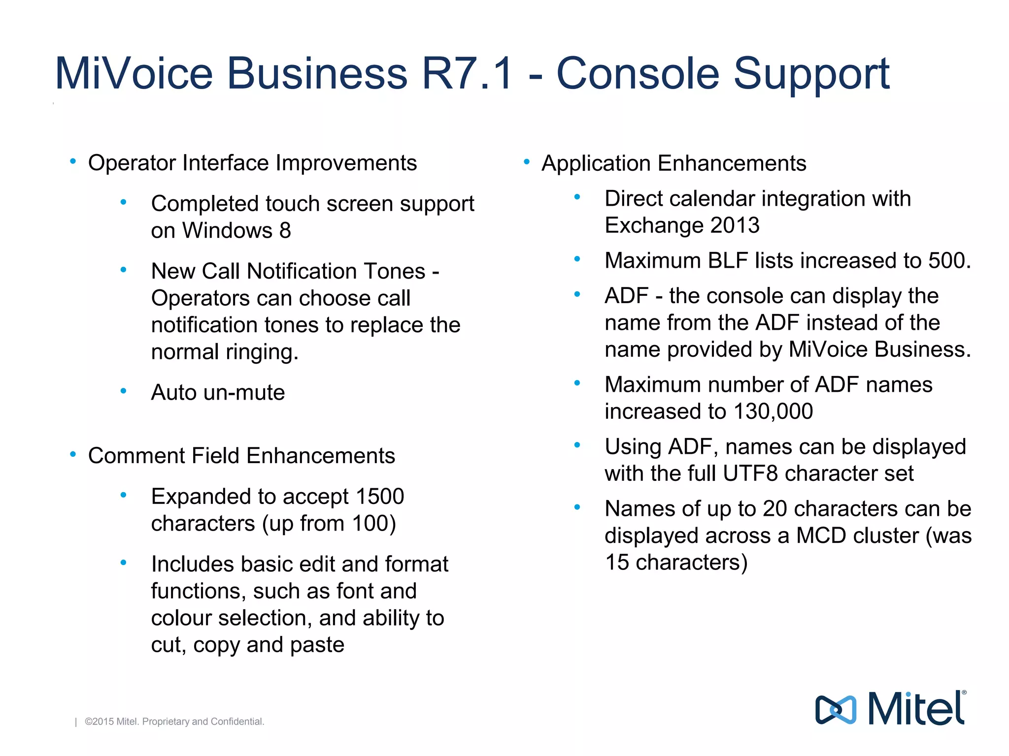What's new in Mitel MiVoice Business 7.1? | PPT