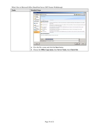 Whats New In Moss2007 Feature Walkthrough | PDF