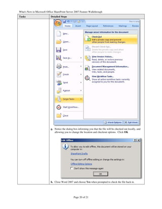 Whats New In Moss2007 Feature Walkthrough | PDF