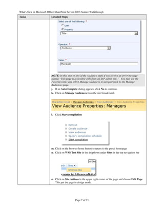 Whats New In Moss2007 Feature Walkthrough | PDF