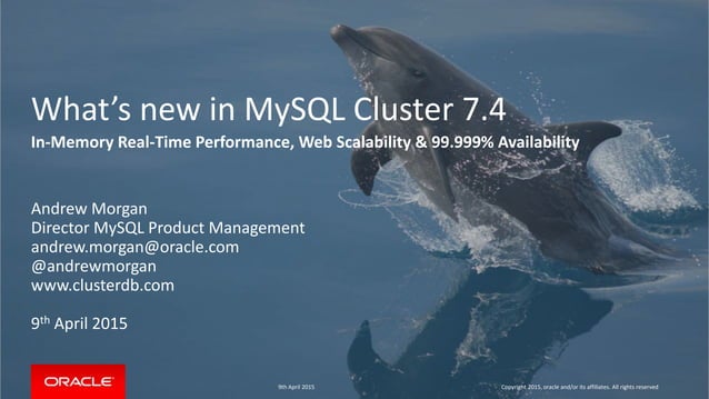 What's new in MySQL Cluster 7.4 webinar charts | PPT