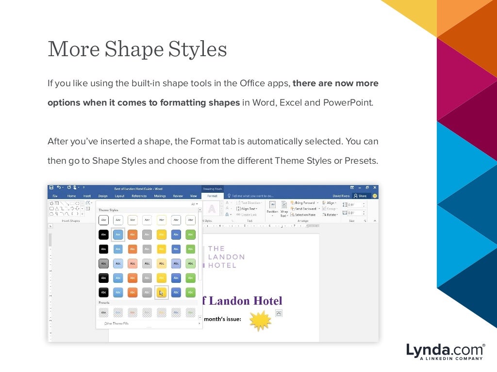 More Shape Styles If you