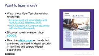 What’s New in OpenText eDOCS Release 16 EP7 | PPT