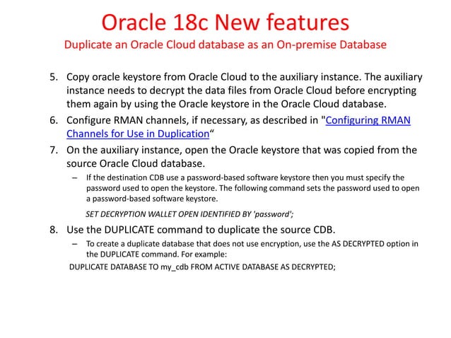 What's new in Oracle 19c & 18c Recovery Manager (RMAN) | PPTX | Databases | Computer Software ...