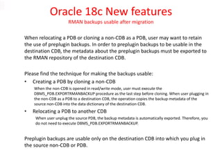 What's new in Oracle 19c & 18c Recovery Manager (RMAN) | PPTX