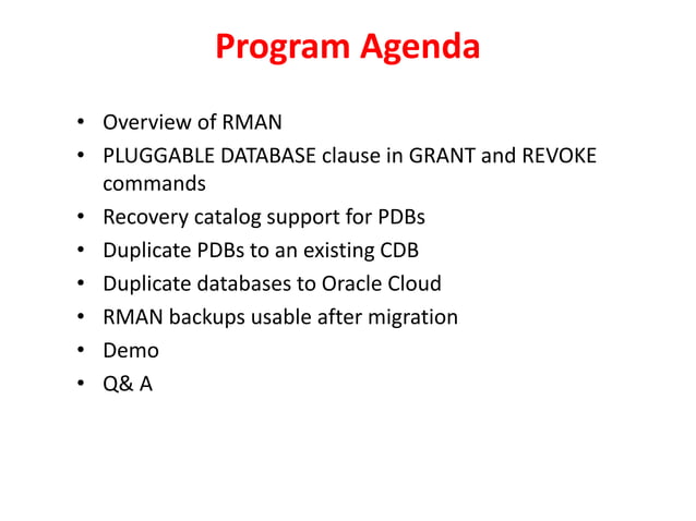 What's new in Oracle 19c & 18c Recovery Manager (RMAN) | PPTX | Databases | Computer Software ...