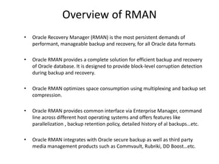 What's new in Oracle 19c & 18c Recovery Manager (RMAN) | PPTX