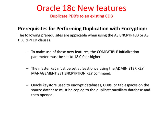 What's new in Oracle 19c & 18c Recovery Manager (RMAN) | PPTX | Databases | Computer Software ...