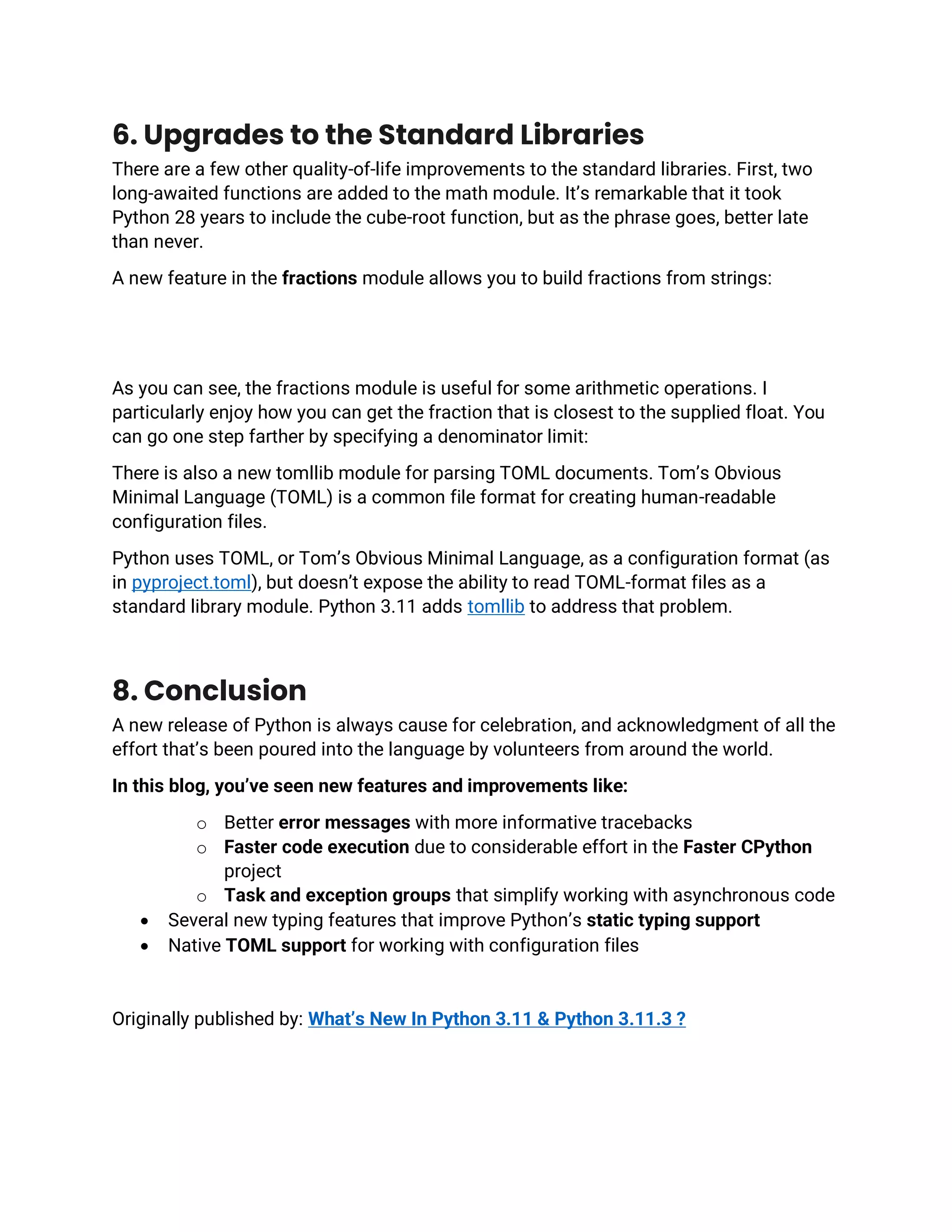 What’s New In Python 3.11 & Python 3.11.3 ? | PDF