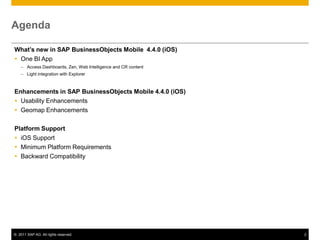 What's new in sap business objects mobile 4.4.0 | PPTX