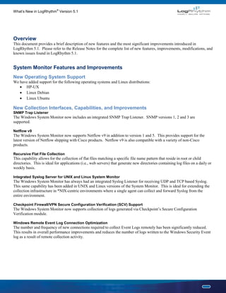 What's New Logrhythm 5.1 Data Sheet | PDF