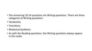 What's on the SAT? The Structure and Content. | PPT