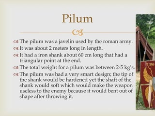 Ancient Roman War Equipment | PPTX