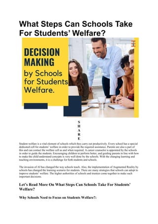 5 Importance of Students' Welfare Activities In Schools | Future ...