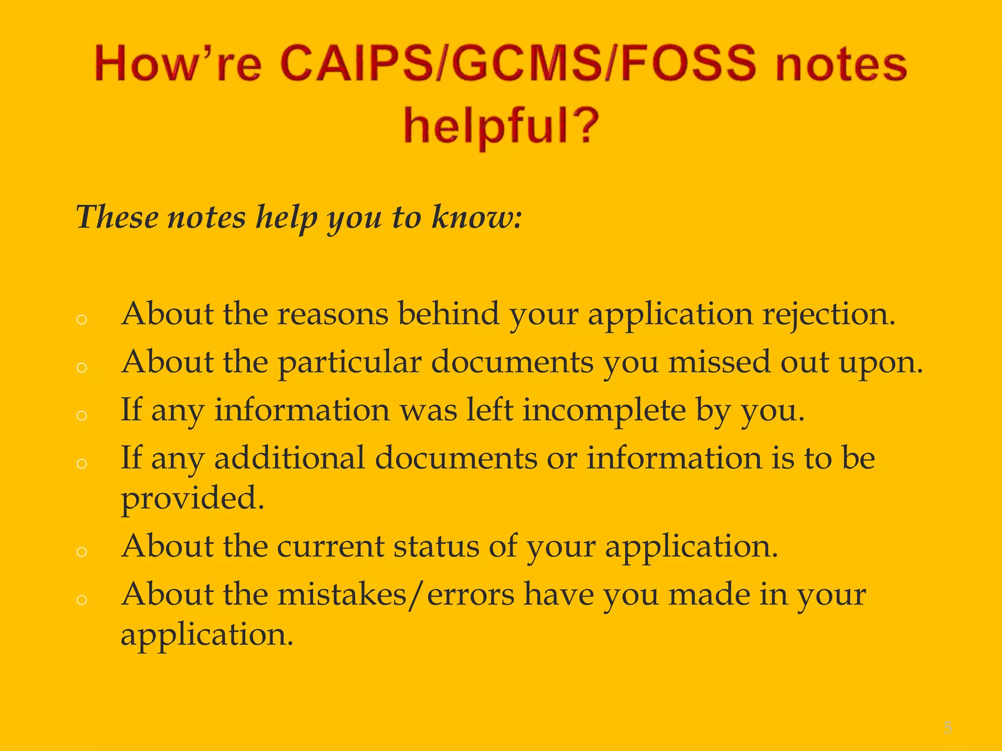 What's the caips foss gcms notes processing time | PPTX