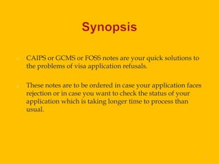 What's the caips foss gcms notes processing time | PPTX