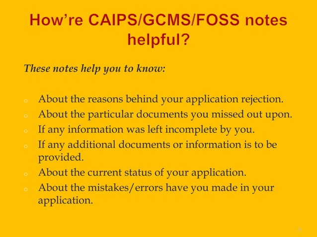 What's the caips foss gcms notes processing time | PPT