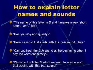 What's the difference between letter names and letter sounds | PPS