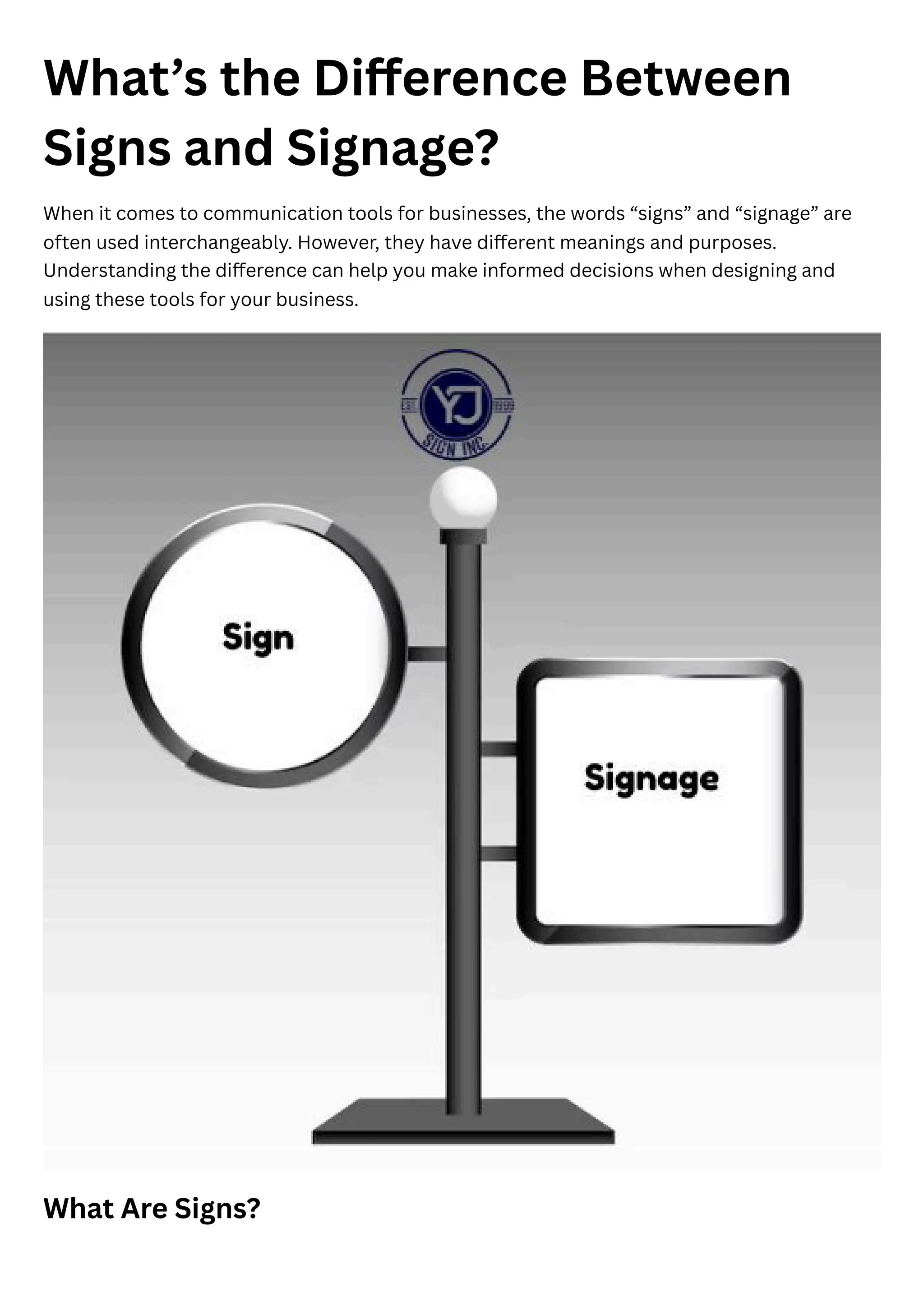 What’s the Difference Between Signs and Signage? | PDF