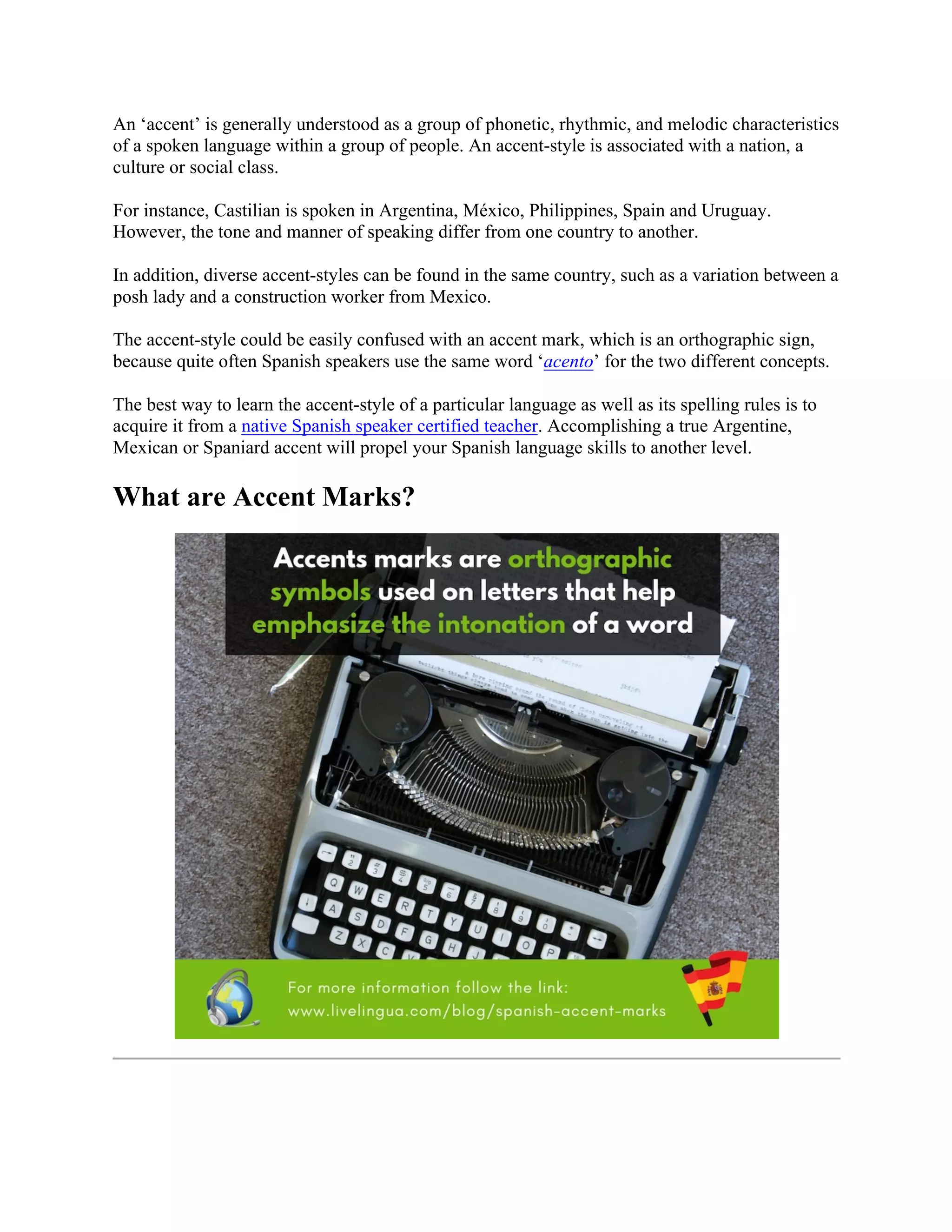 What's Up With Spanish Accent Marks | PDF