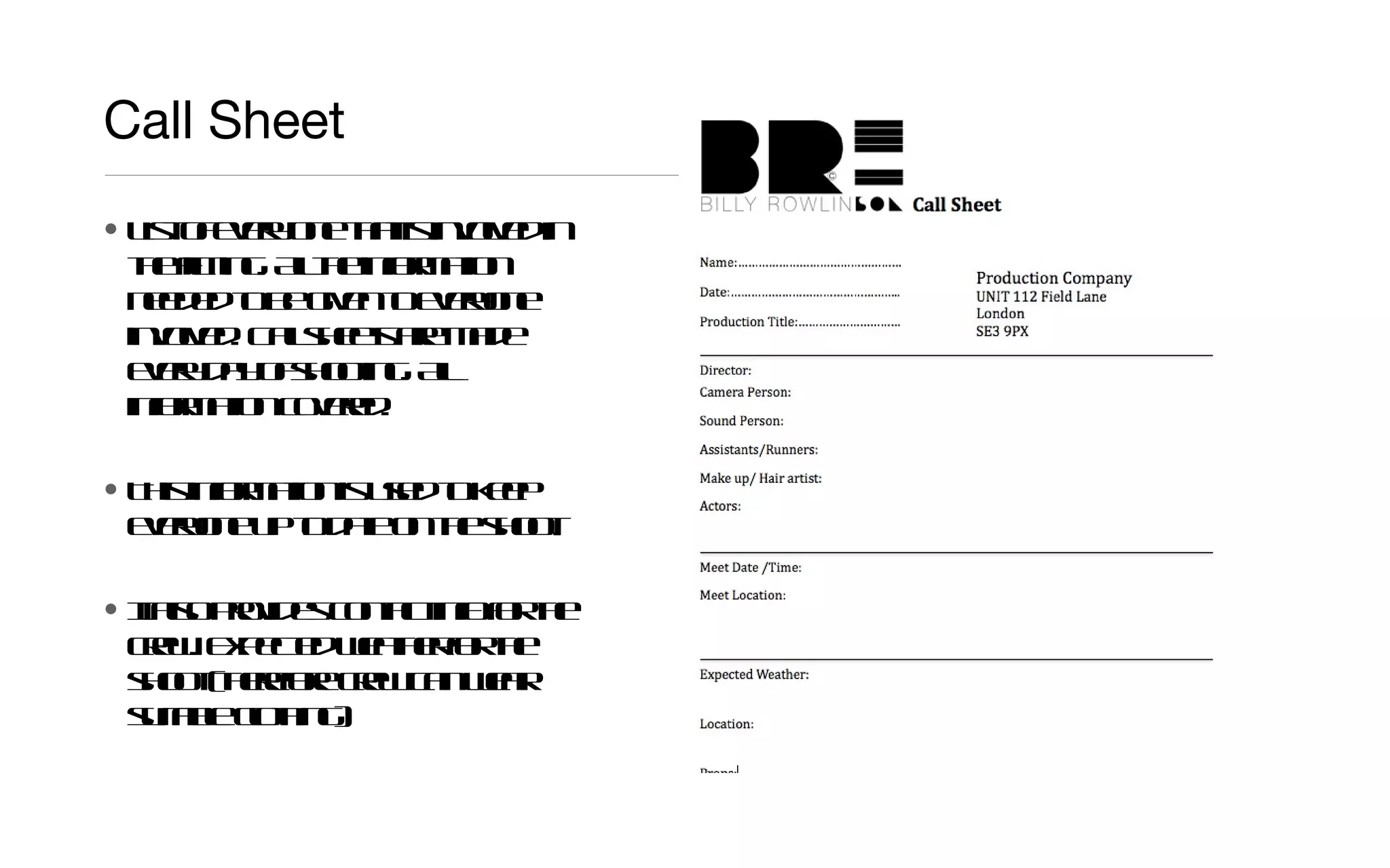 Whats what production paperwork | PPT | Video Production | Content ...