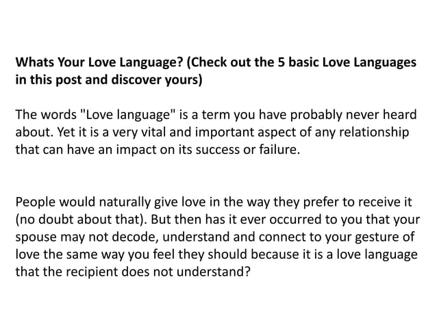 Whats your love language | PPTX