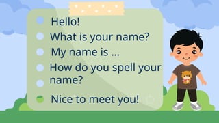 ESL Greeting (What is your name?) Basic conversation | PPTX