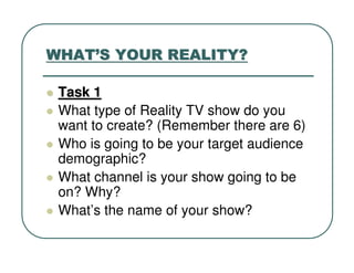 What’s your reality | PPT