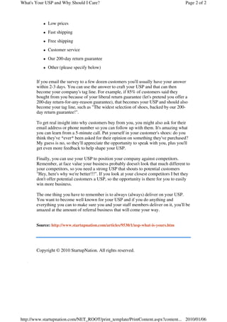 Whats Your Usp | PDF