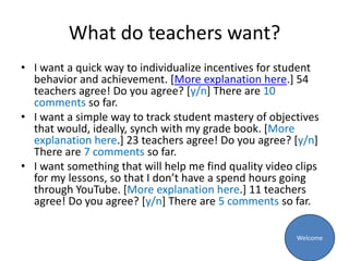 What teachers want | PPT